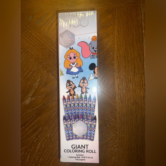 Disney | Other | Disney 0 Giant Coloring Roll W Crayons New | Poshmark